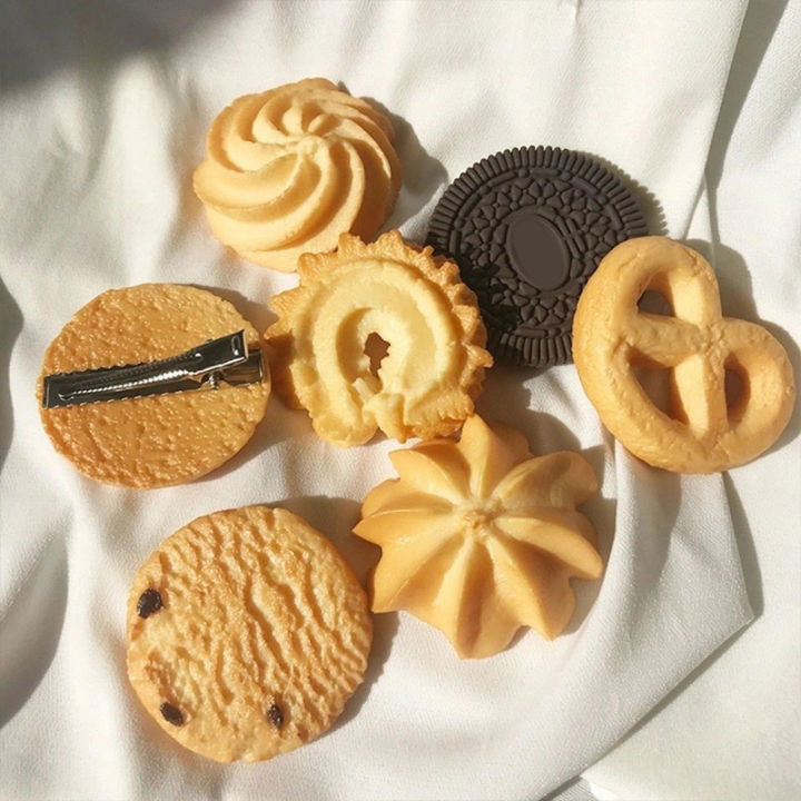 New Creative Girls Cute Biscuit Hairpin Simple Side Top Hair Clips ...