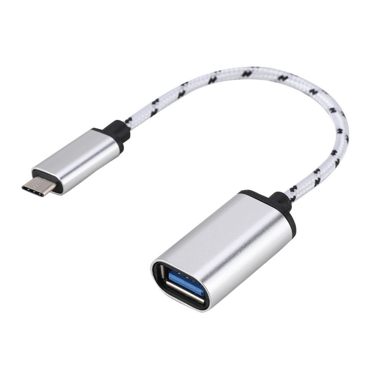 18CM TYPE-C OTG Braided Silver Adapter Cable Converter Cable USB ...