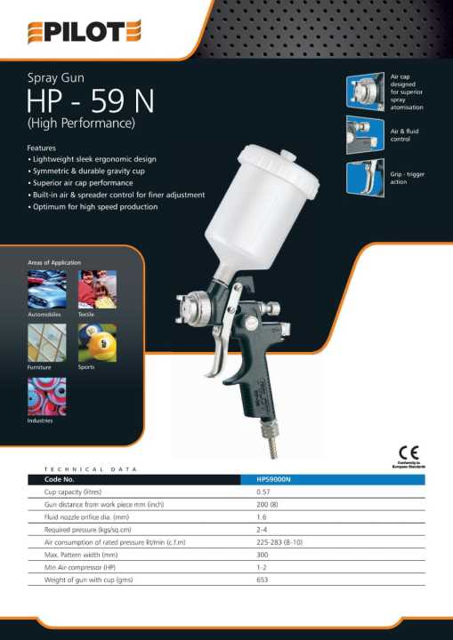 Stainless Steel Pilot Spray Gun - Type 59N, | Daraz.com.bd