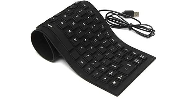 Flexible Keyboard, Waterproof Foldable Portable Soft Silicone Keyboard ...