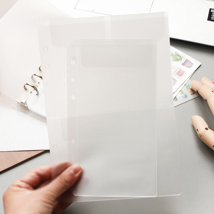 18pcs/Set A5 Binder Pocket With 6 Holes Loose Leaf PVC Transparent ...