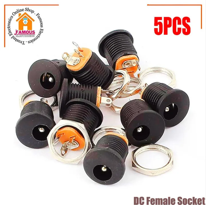 5Pcs- DC022 DC-022 ROUND Panel Mount Female 2.1mm 3 Pin 5.5x2.1mm 5V ...
