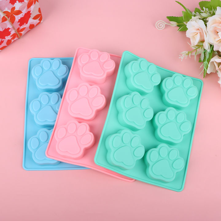1Pc 6Cavities Lovely Dog Cat Paw Fondant Sugarcraft Cake Silicone Mold ...