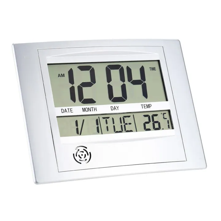Electric Wireless Digital LCD Display Desk Clock Wall Clock Thermometer ...