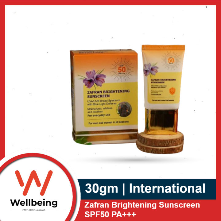 Zafran Brightening Sunscreen SPF50 PA+++ 30gm | For Men & Women Daily ...