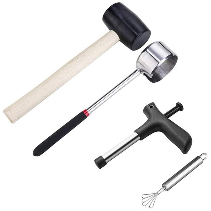 Coconut Opener Tools with Hammer Super Safe & Easy to Open Young ...