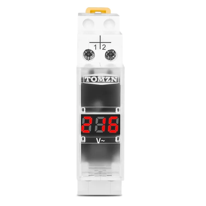 Din Rail Single Phase Voltage Meter AC 40-500V Modular Voltmeter Gauge ...