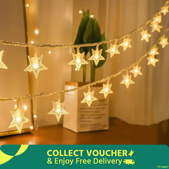 LED Star String Fairy Lights - Golden | Daraz.com.bd