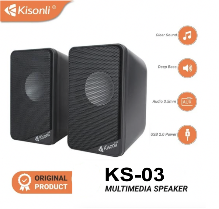 KISONLI KS-03 USB Duel Multimedia Speaker | Daraz.com.bd