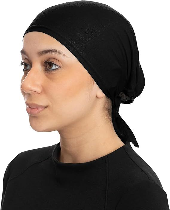 Women Under Scarf Hat Solid Hijab Cap Muslim Under Scarf Hijab Cap with ...