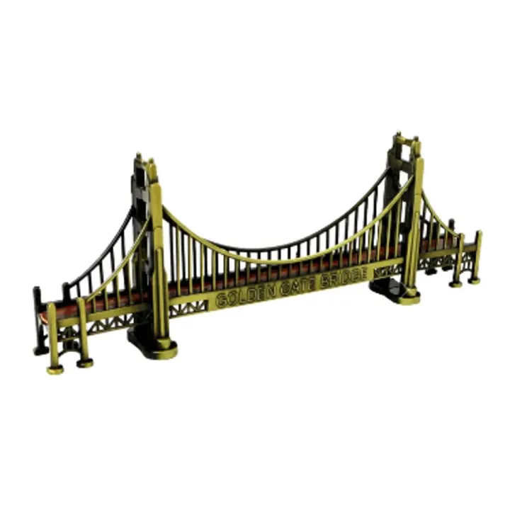 Famous Landmark Golden Gate Bridge Metal Miniature Statue 7 inchi ...