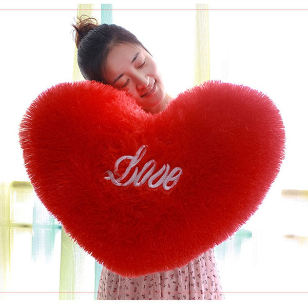 Love Pillow Plush Toy Red Heart Shaped Car Cushion Wedding Birthday ...