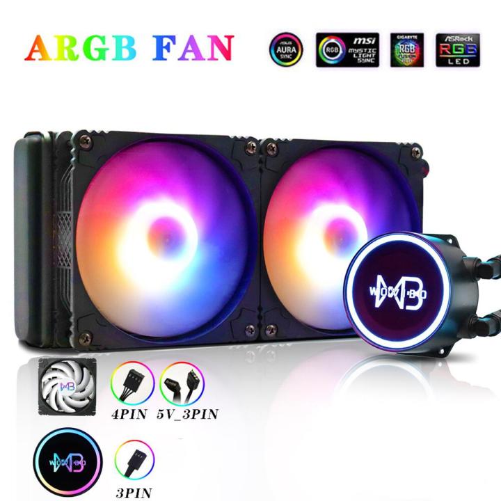 Wovibo PC CPU Water Cooling Computer Cooler RGB ARGB Fan Ventilador ...