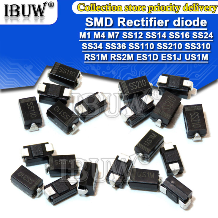【Clearance sale】 100PCS Rectifier diode M1 M4 M7 SS12 SS14 SS16 SS24 ...