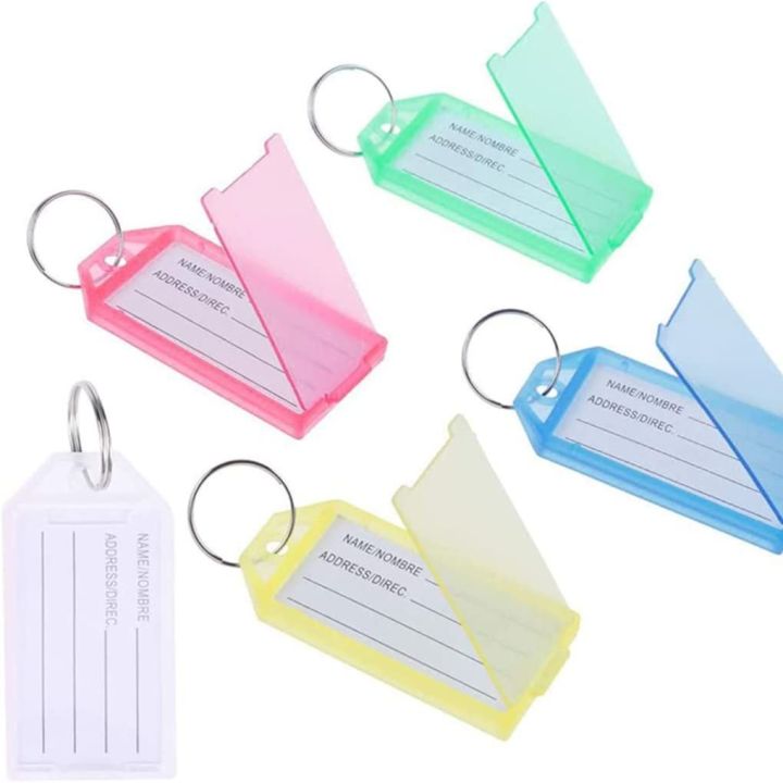 Key Chain, ELECDON 10 Pcs Classified Tag Luggage Assorted Color Plastic ...