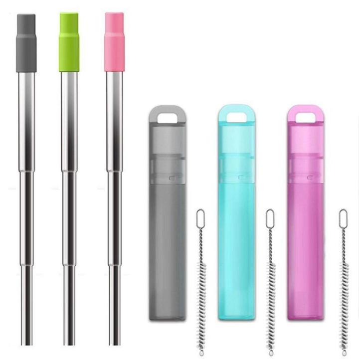Telescopic Reusable Drinking Straws Stainless Steel Metal Straws ...