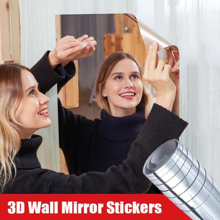 Mirror Wall Stickers Self-adhesive Square Soft Mirror Sticker DIY ...