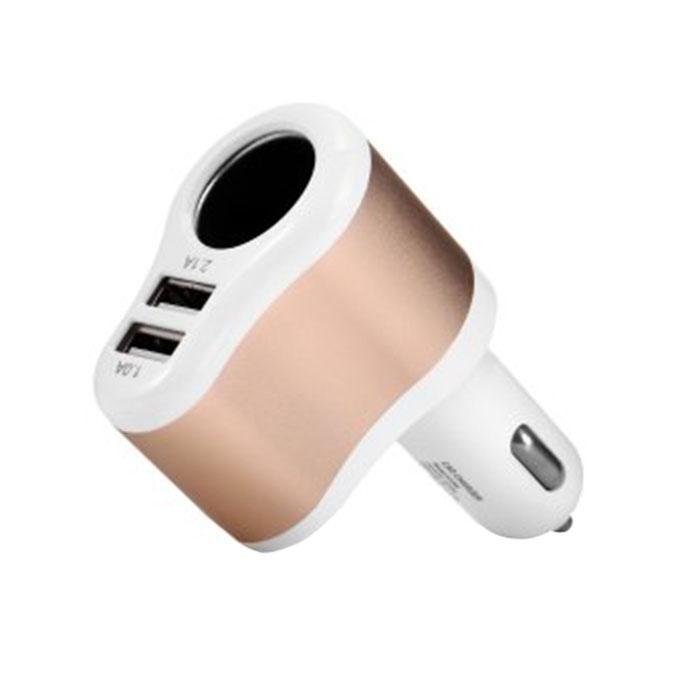 UC206 USB Car Cigarette Lighter Power Socket - Rose Gold | Daraz.com.bd