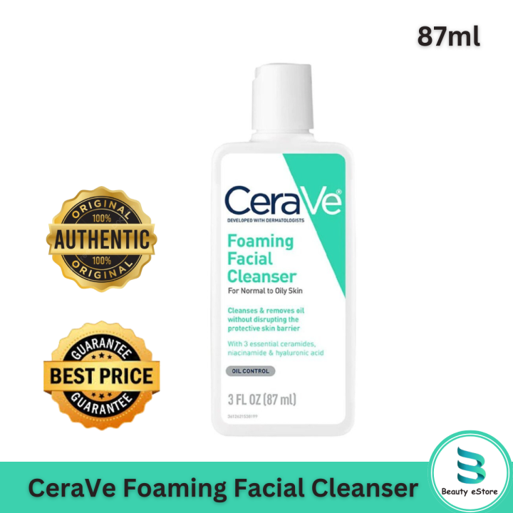CeraVe Foaming Facial Cleanser For Normal To Oily Skin Face Wash - 87ml ...
