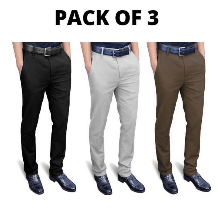 Pack of 3 Multi-Color Twill Gabardine Pant for Men | Daraz.com.bd