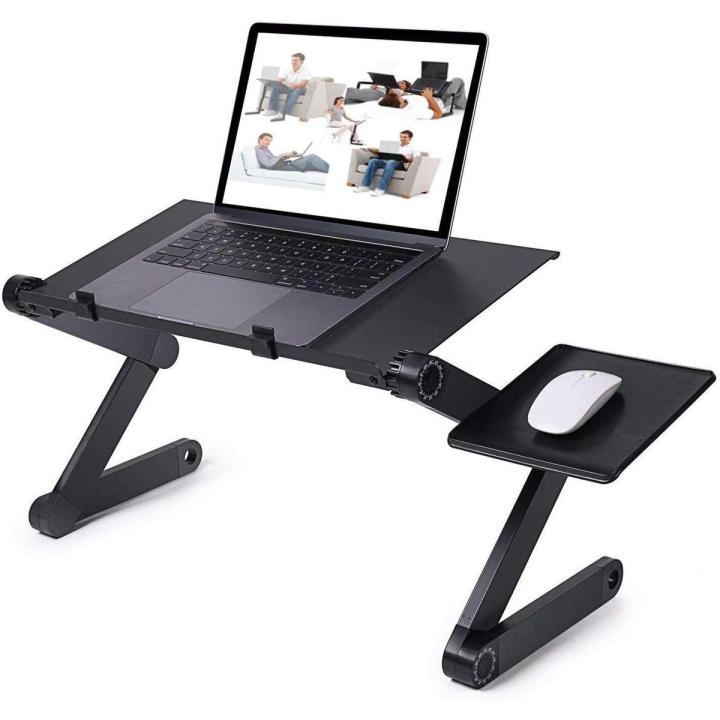 Aluminium Laptop Table T8 with air cooler - Black | Daraz.com.bd