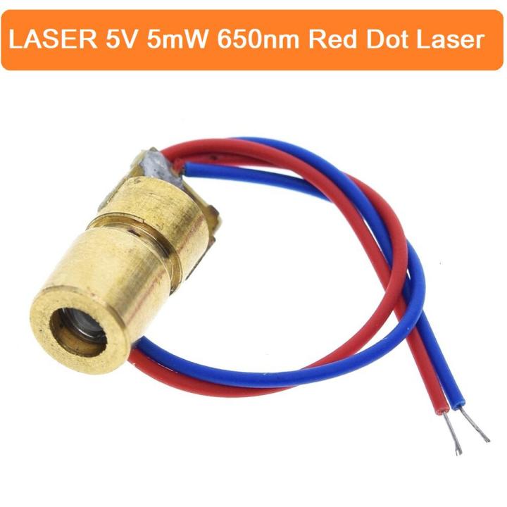 LASER 5V 5mW 650nm Red Dot Laser Diodes Module Pointer Copper Head ...