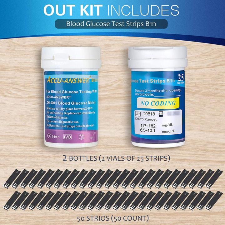 Accu Answer Blood Glucose Test Strips 25+25 50 pcs | Daraz.com.bd