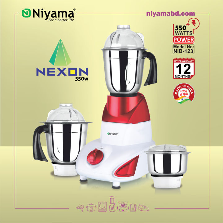 Niyama Nexon (550W) Indian Mixer Grinder NIB-123 | Daraz.com.bd