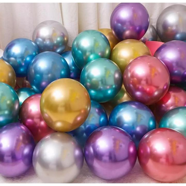 Solid Metallic Balloons for Decoration, 10-12 inch Pack of 25 Balloons ...