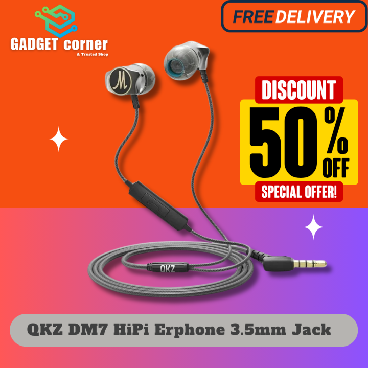 QKZ Earphones DM7 Special Edition Gold Plated Housing Headset Noise ...