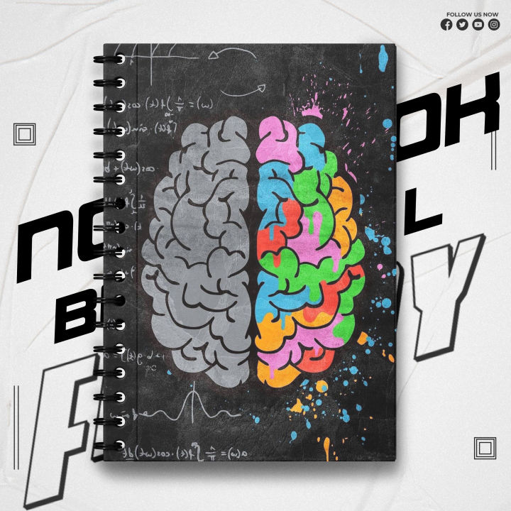 Notebook Scientific Double Variant Brain Theme Design Rise360 Writing ...