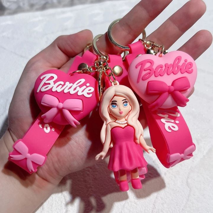 Kawaii Barbie keychain Jewelry Accessories Anime Cartoon 3D Doll ...