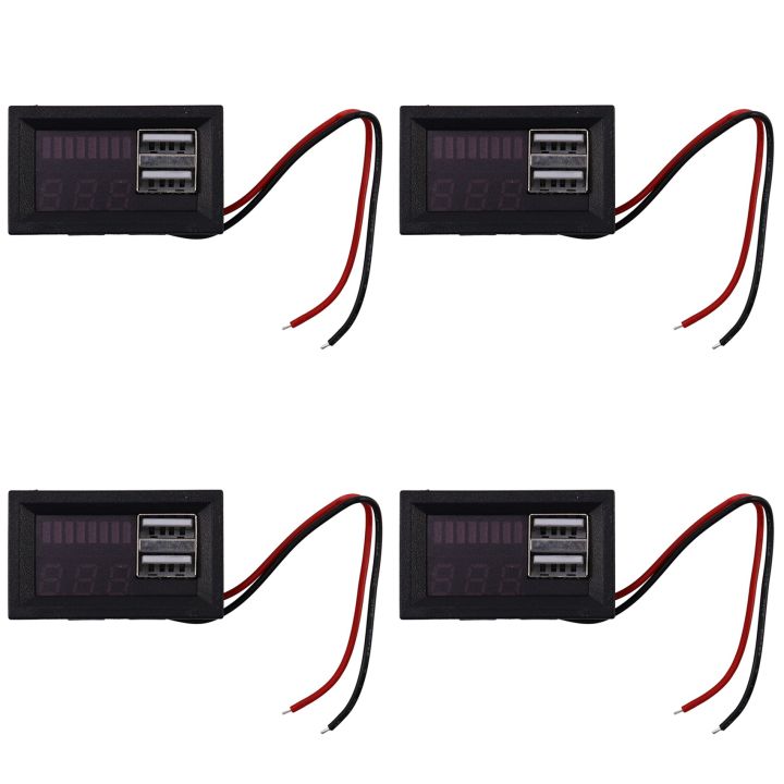 4X Red Led Digital Display Voltmeter Voltage Meter Volt Tester Panel ...