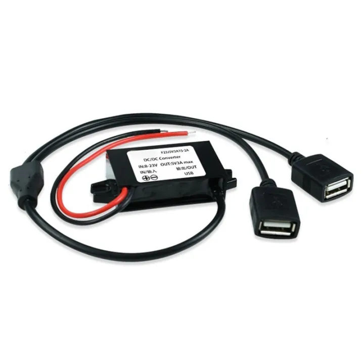 12V (8-23V) to 5V 3A Female USB DC Car Power Converter Voltage ...