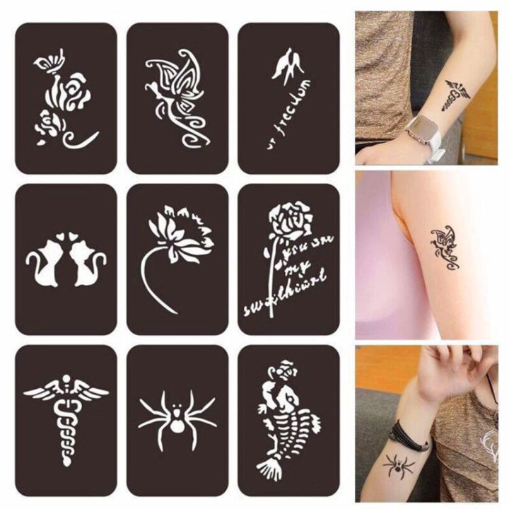 JM Simple Small Pattern Tattoo Inkjet Hollow Template Self-adhesive ...