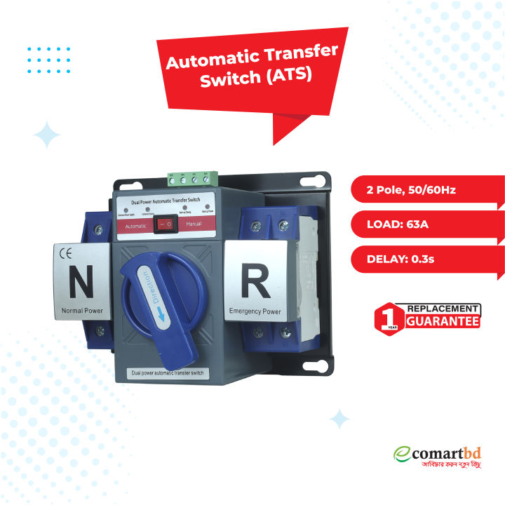 Dual Power Automatic Transfer Switch 2P63A Switch Gear Switch Cb Class ...