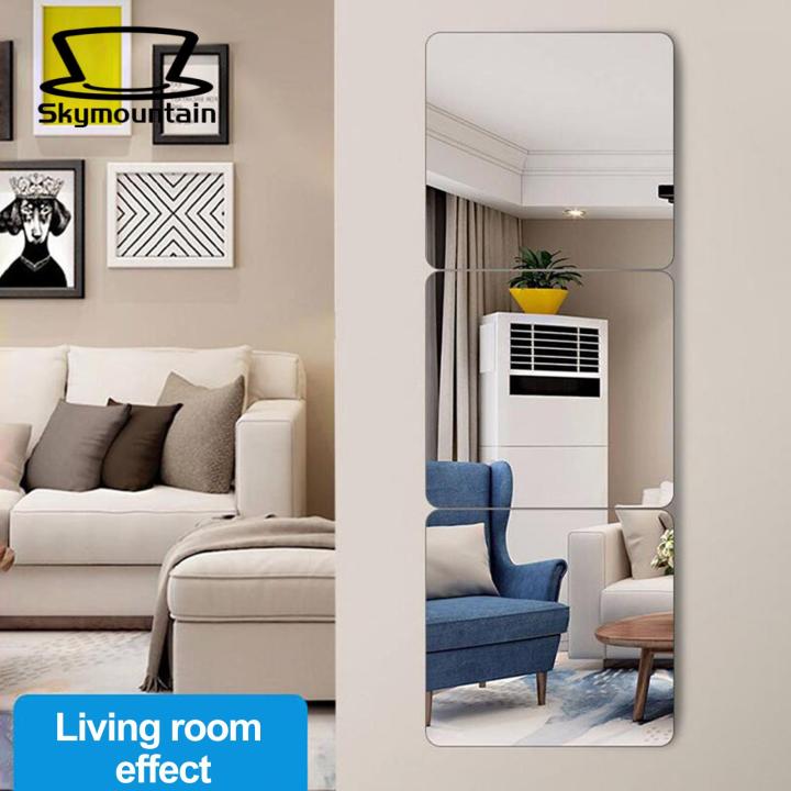 Acrylic Mirror Sticker Waterproof Full Length Mirror Sticker Set Easy ...