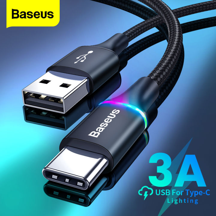 Baseus LED Lighting USB Type C Cable Fast Charging Charger Micro USB ...
