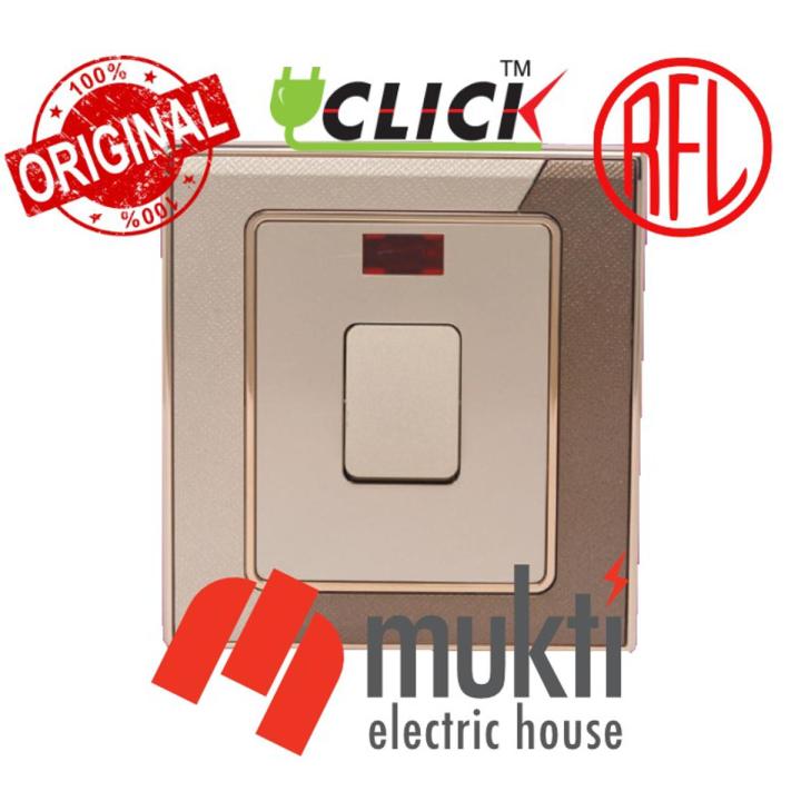 CLICK Marigold Series 20A DP Geyser Switch with Indicator Socket Electrical Wall Power Switch ...