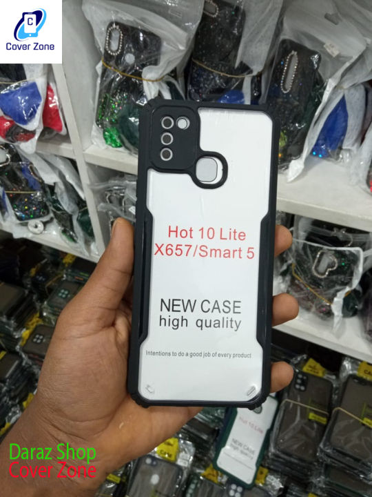 For Infinix Hot 10 Lite / Infinix Smart 5 - Shockproof Bumper Transparent Phone Back Cover Case ...