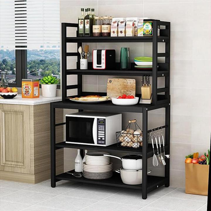 Kitchen Storage Shelf Open Stand Organizer with Microwave Oven Holder ...