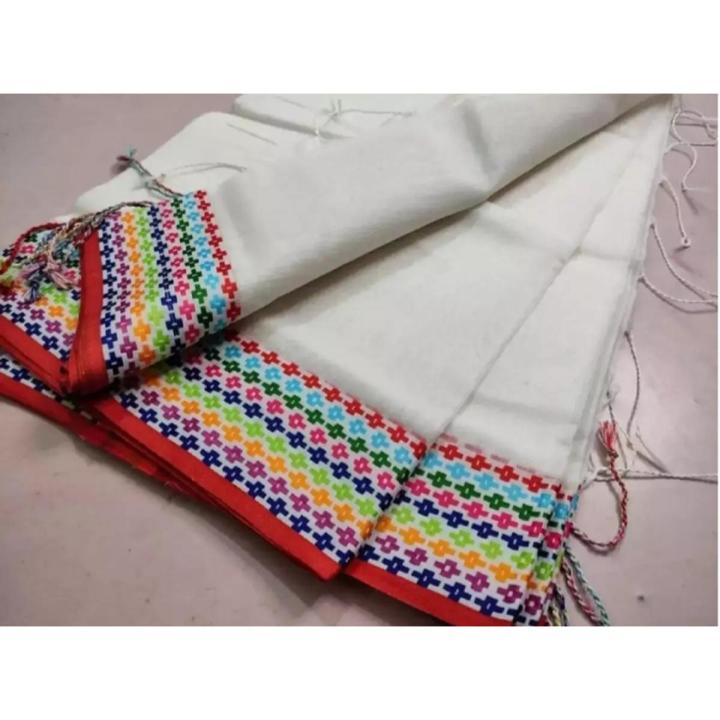 Halfsilk Saree with plus border For womens-White color - Sari - Sari ...