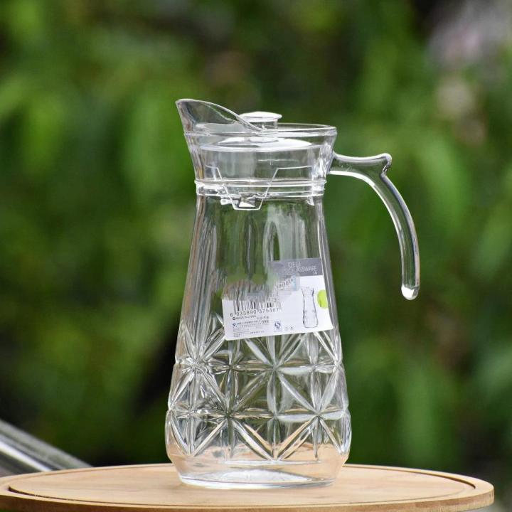 Water Jug water Pitchers with Lid Glass Matarial -1.8L Cutter Design ...