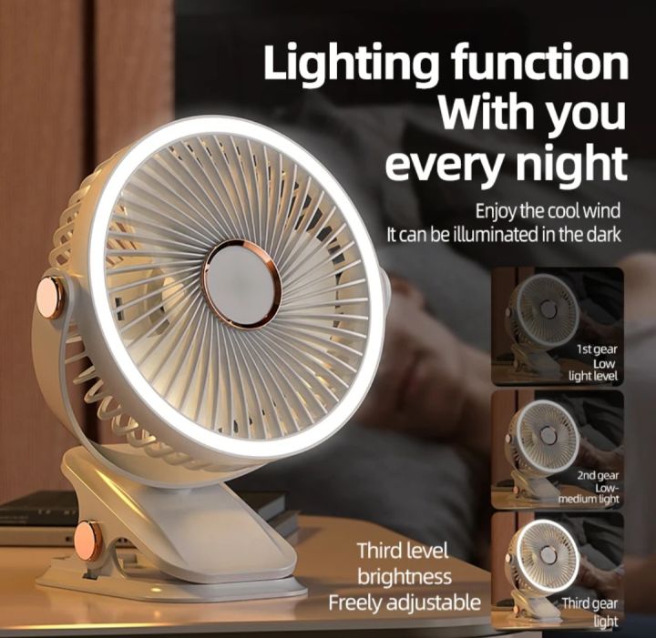 Mini Clip Fan Quiet Desktop Electric Fan USB Rechargeable Student ...