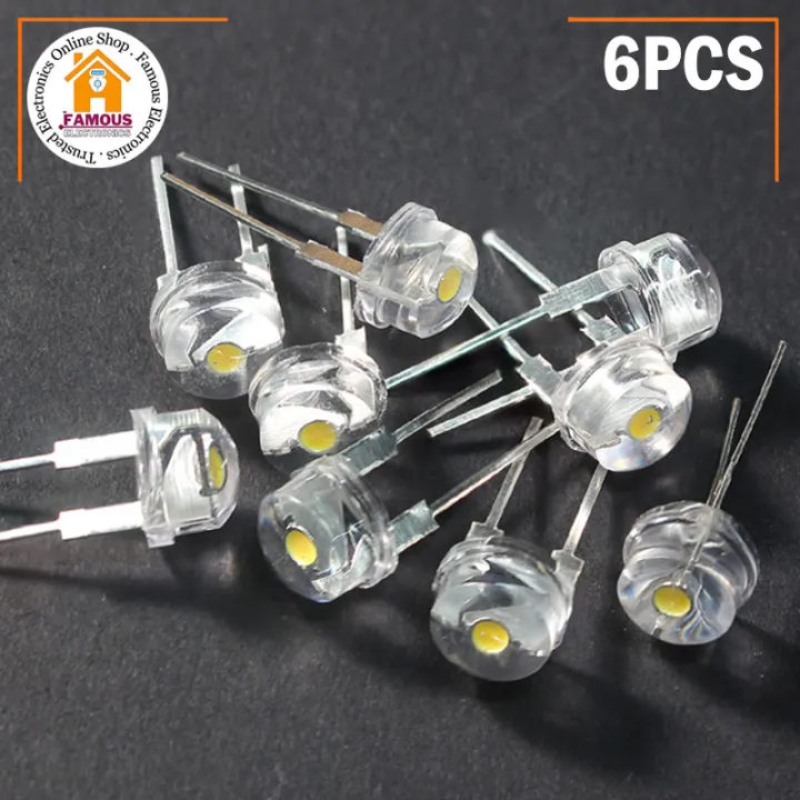 8mm LED Water Clear Light Emitting Diodes Lamp-White-6PCS | Daraz.com.bd