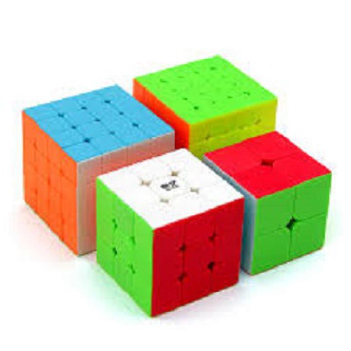 Rubiks Cube Combo Set of 2x2 3x3 4x4 5X5 high Speed stickerless Magic Cube | Daraz.com.bd