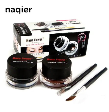 Eye Makeup 2 in 1 Brown + Black Eyeliner Make Up Waterproof Smudge ...