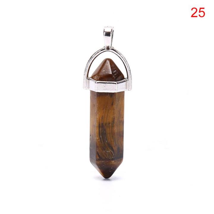 Natural Crystal Pendant Necklace Statement Bohemian Jewelry for Women ...
