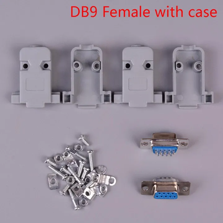 2Set RS232 DB9 female socket plug connector 9 pin copper RS232 adapter ...