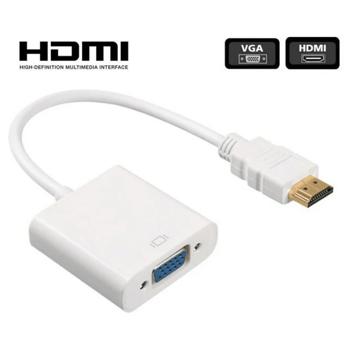 Hi Speed HDMI to VGA Converter - White | Daraz.com.bd